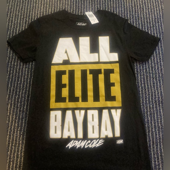 pro wrestling tees | Shirts | Nwt Adam Cole Bay Bay Aew All Elite Black ...